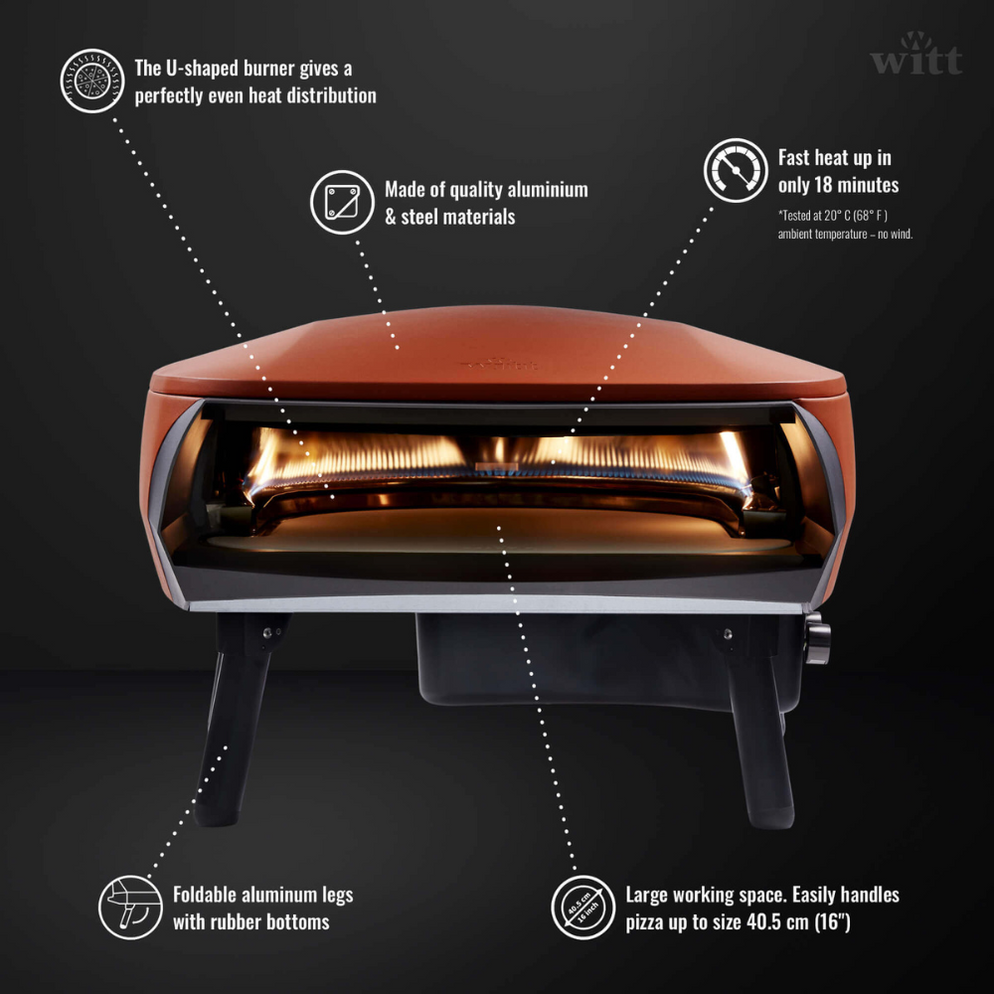 WITT Etna Fermo Gas Powered Pizza Oven 16" - Orange | The Pizza Oven ...