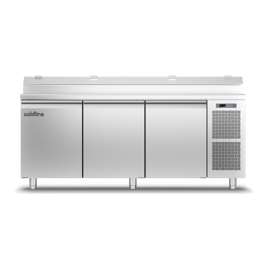 Coldline Prep Station with inbuilt GN1/3 pan holder & stainless steel worktop 3 Door EN60x40 ...