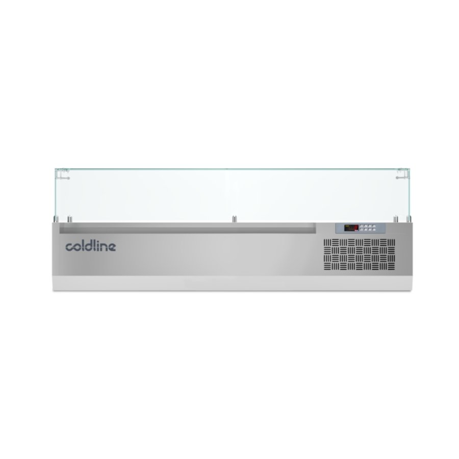 Coldline 1450mm Display Case with Glass Sneeze Guard VP14/6NL | The Pizza Oven Store AUS