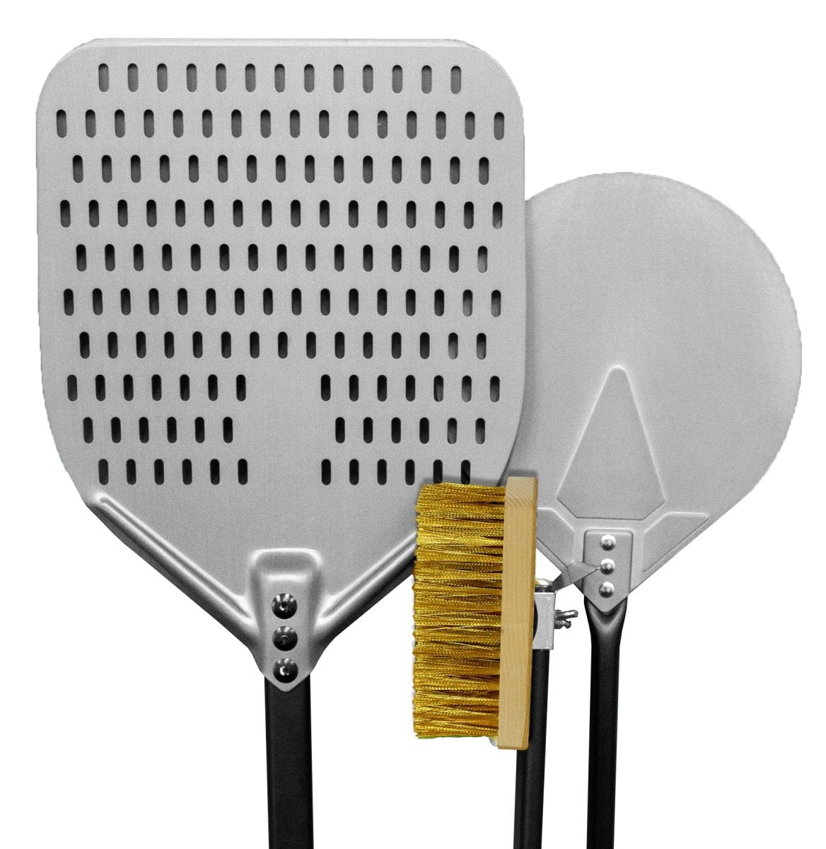 3 Piece Premium Hard Anodised Aluminium Perforated Head Pizza Oven Tool ...